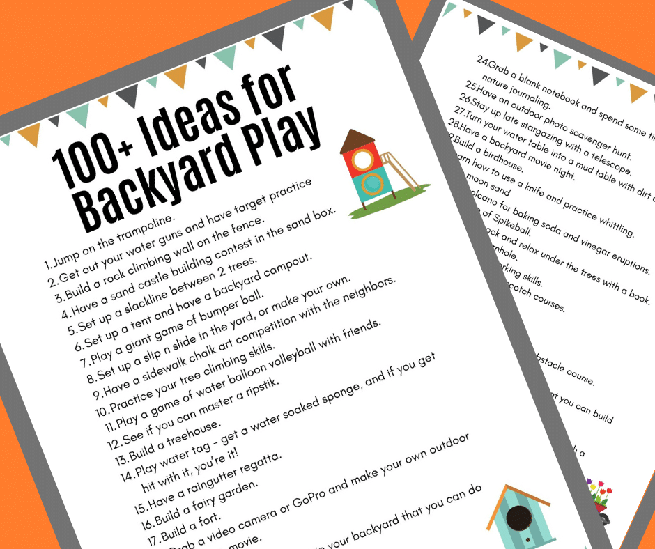 100+ Ideas for Backyard Activities and Outdoor Play - Free Printable ...